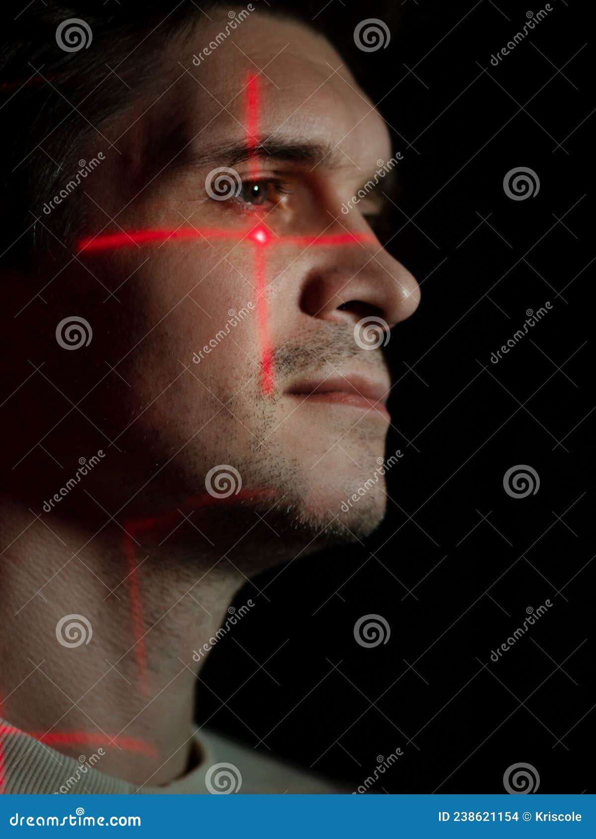 Purpose, Technology and Human, Concept. a Young Man with Projections on ...