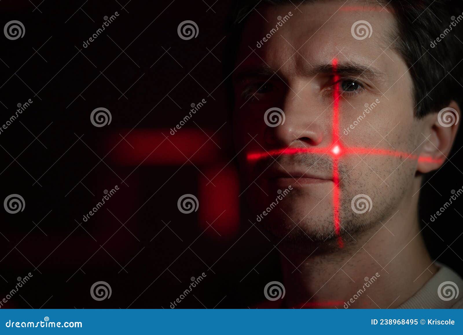 Purpose, Technology and Human, Concept. a Young Man with Projections on ...