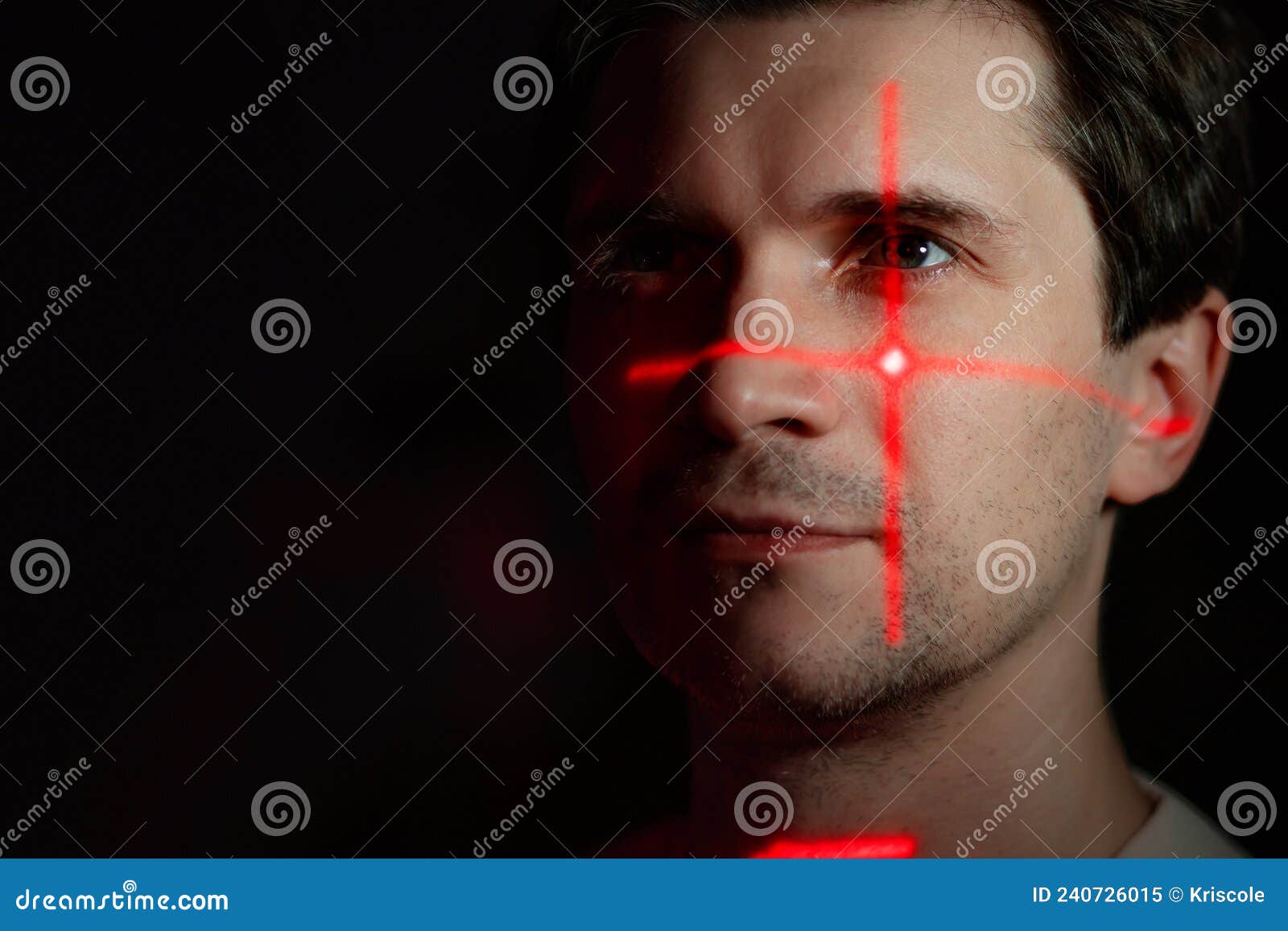 Purpose, Technology and Human, Concept. a Young Man with Projections on ...