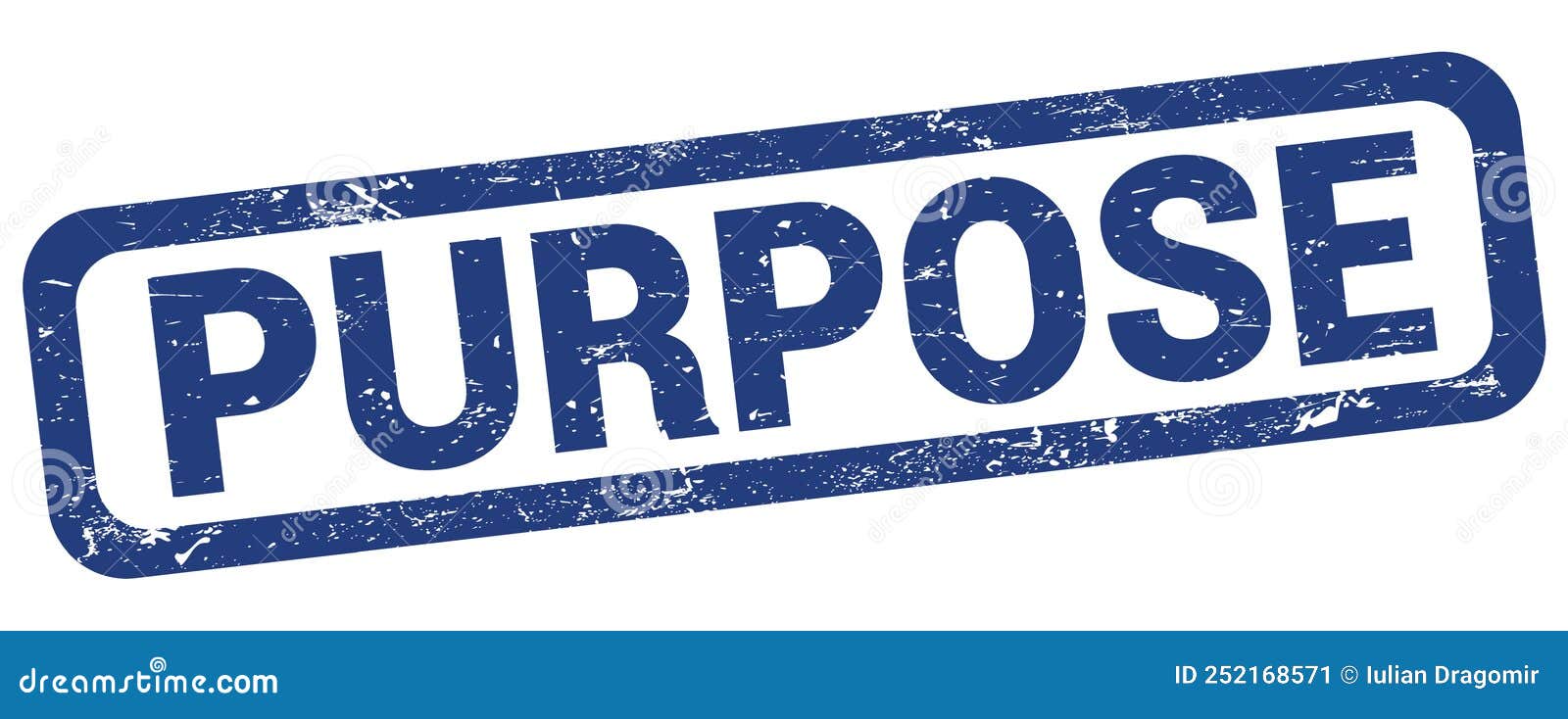 PURPOSE Text Written on Blue Rectangle Stamp Stock Illustration ...