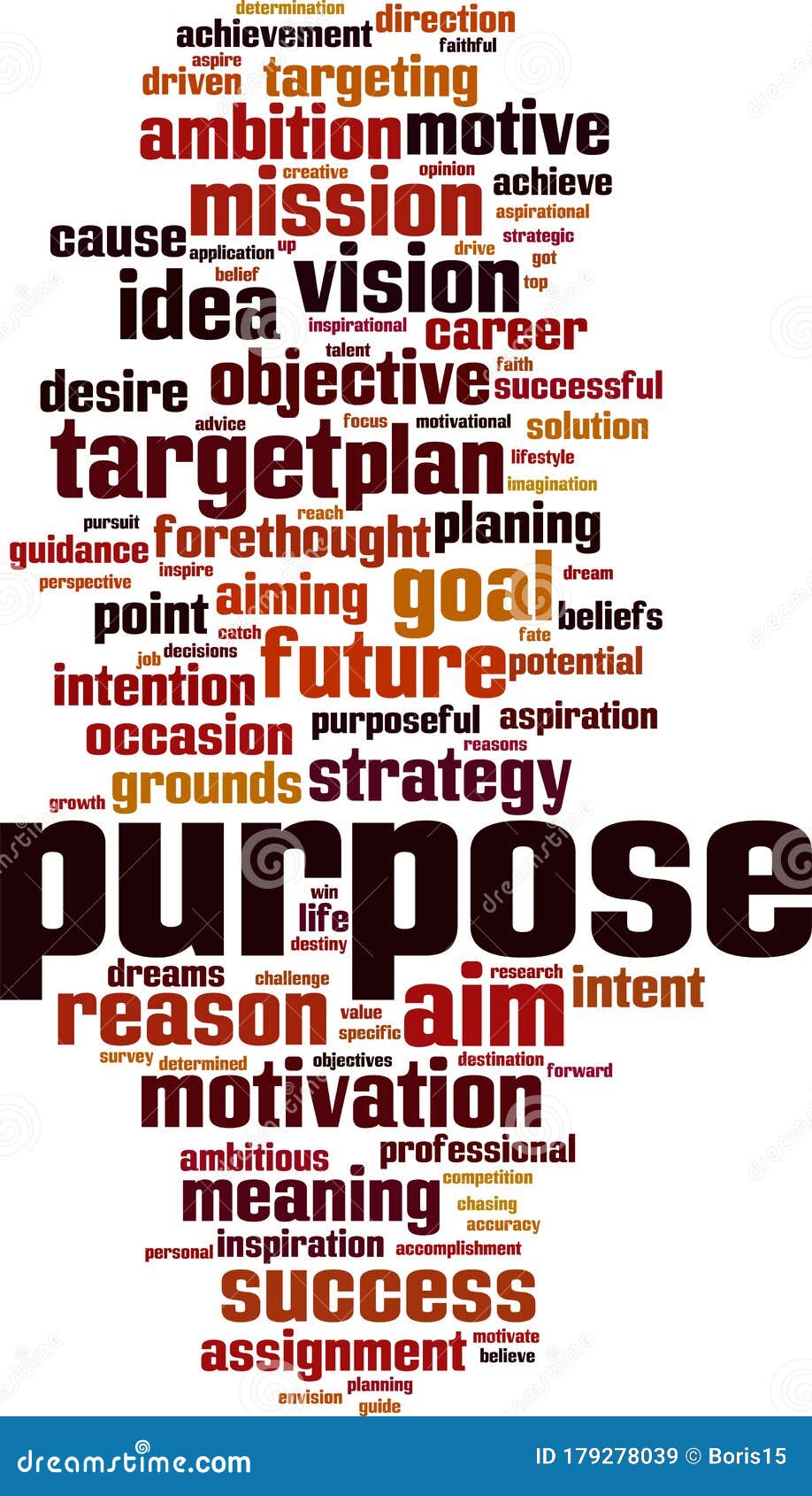 Purpose word cloud stock vector. Illustration of future - 179278039