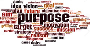 Purpose word cloud stock vector. Illustration of meaning - 170119829