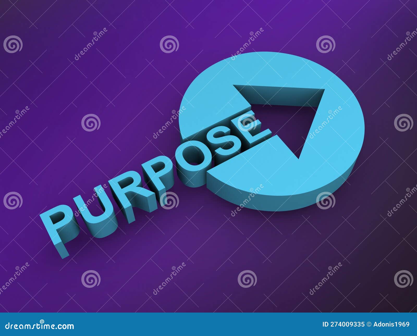 Purpose word on purple stock illustration. Illustration of destination ...