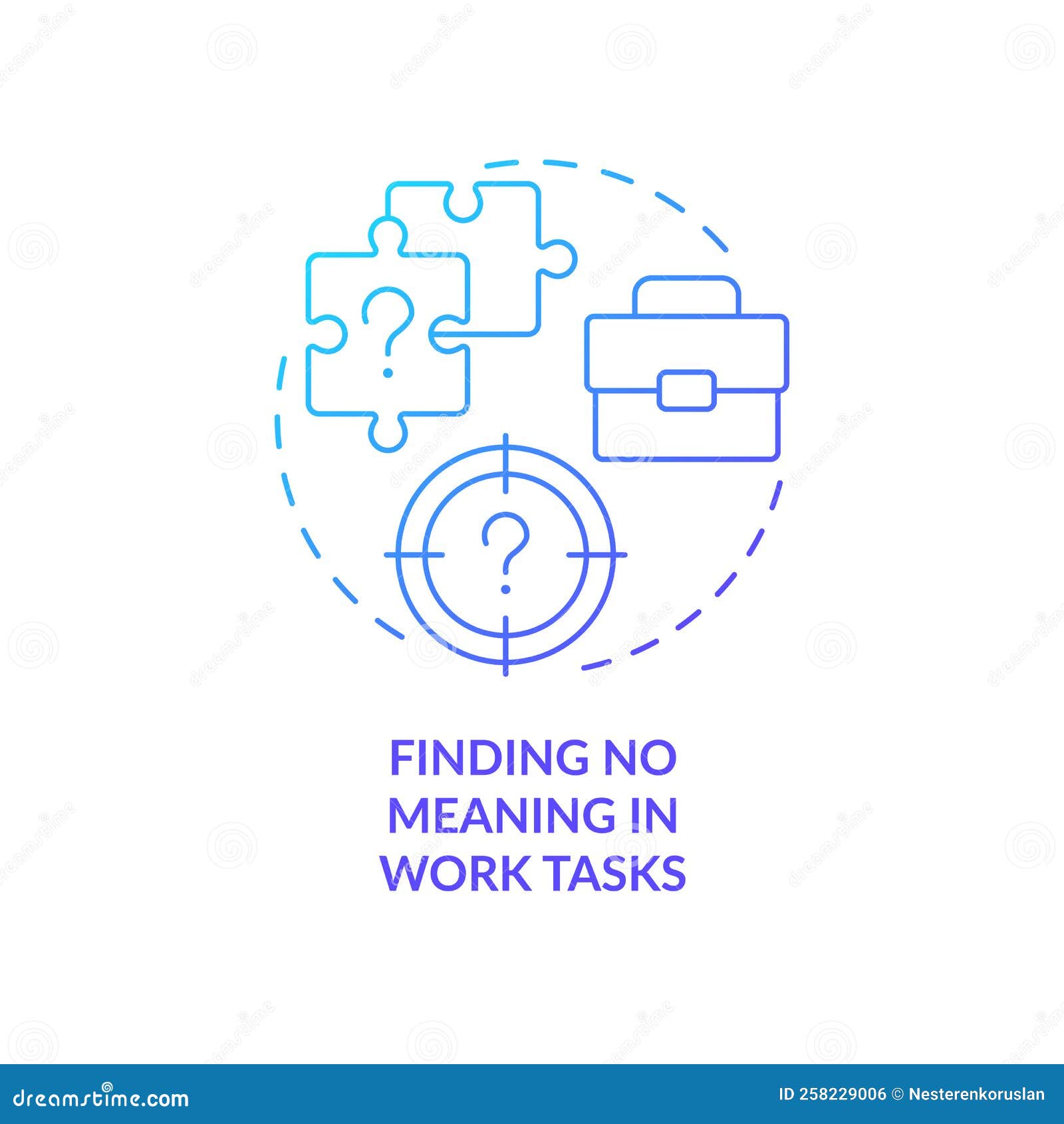 Purposeless Duties at Workplace Blue Gradient Concept Icon Stock ...