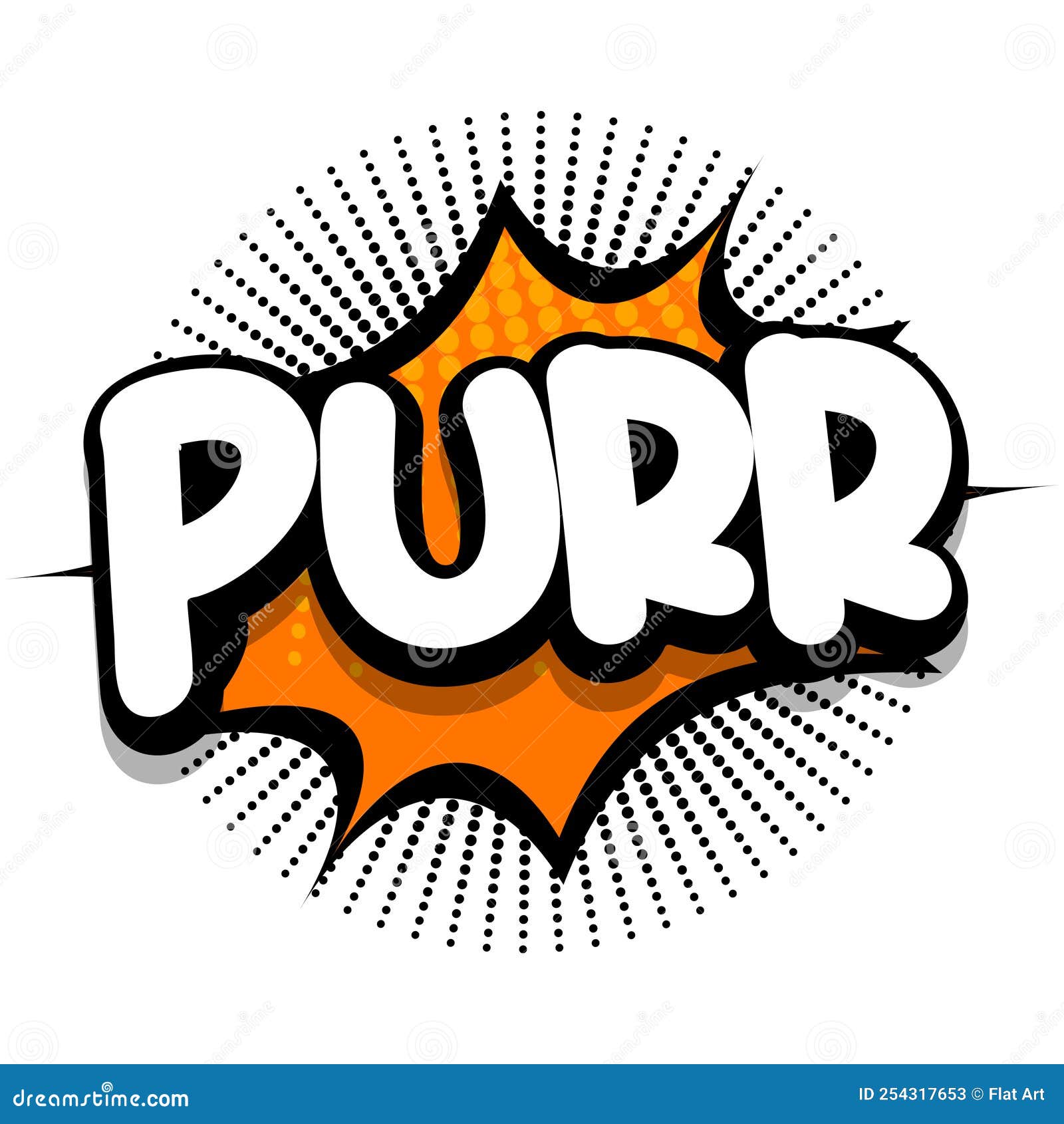 Word Purr Hand-drawn. Vector Illustration In Doodle Style Black Outline ...