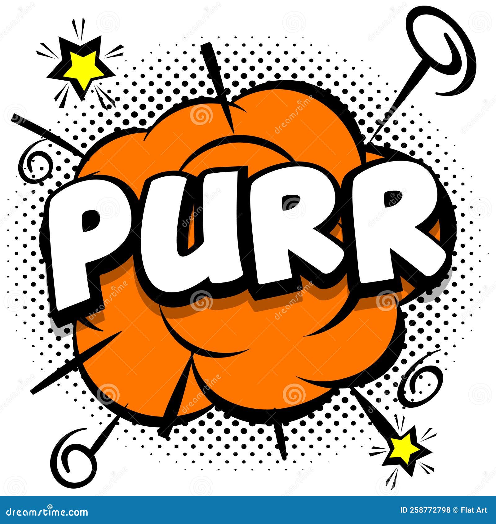 Purr Comic Bright Template with Speech Bubbles on Colorful Frames Stock ...