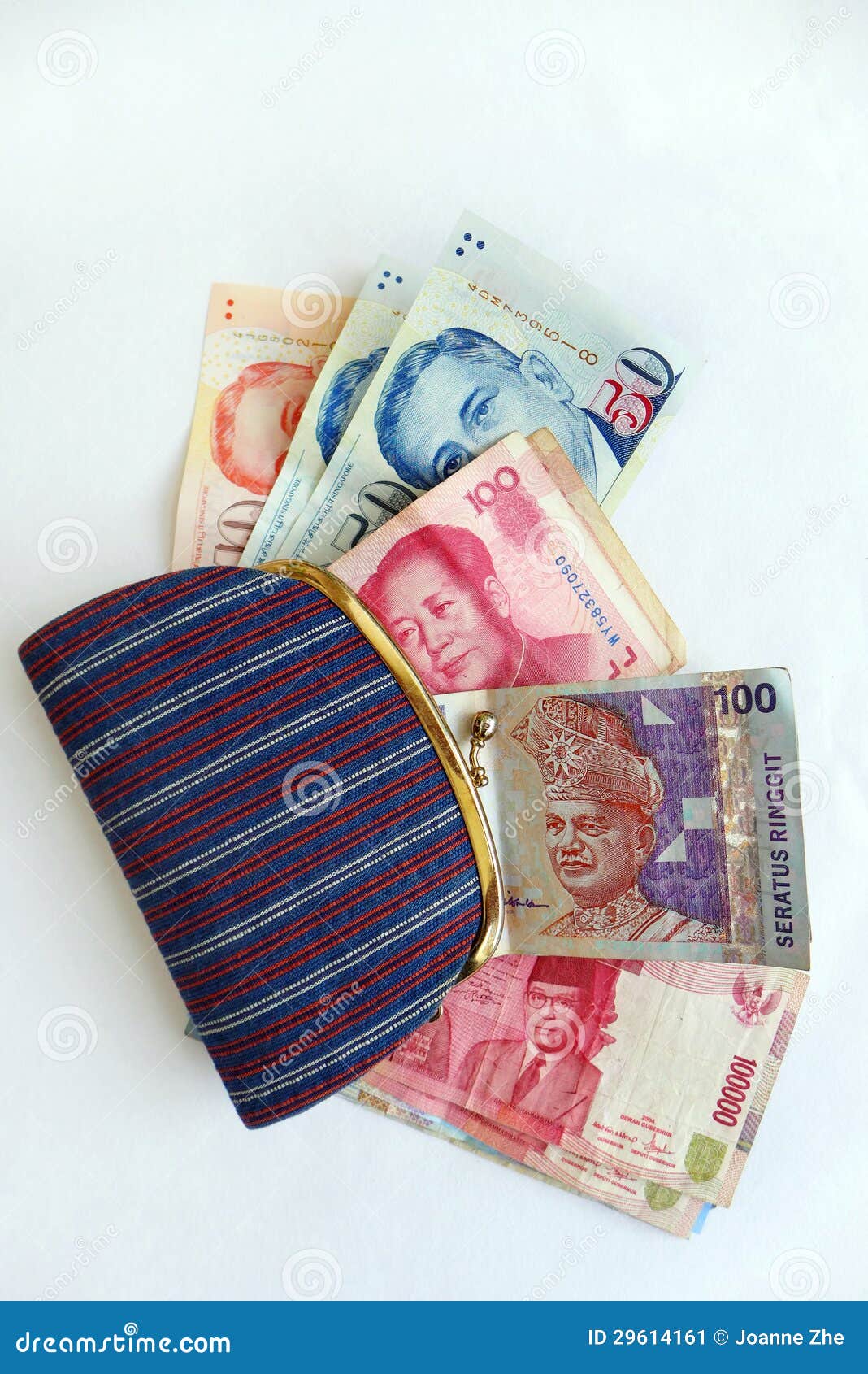 Asian Countries Money in Purse Stock Image - Image of chinese, exchange ...