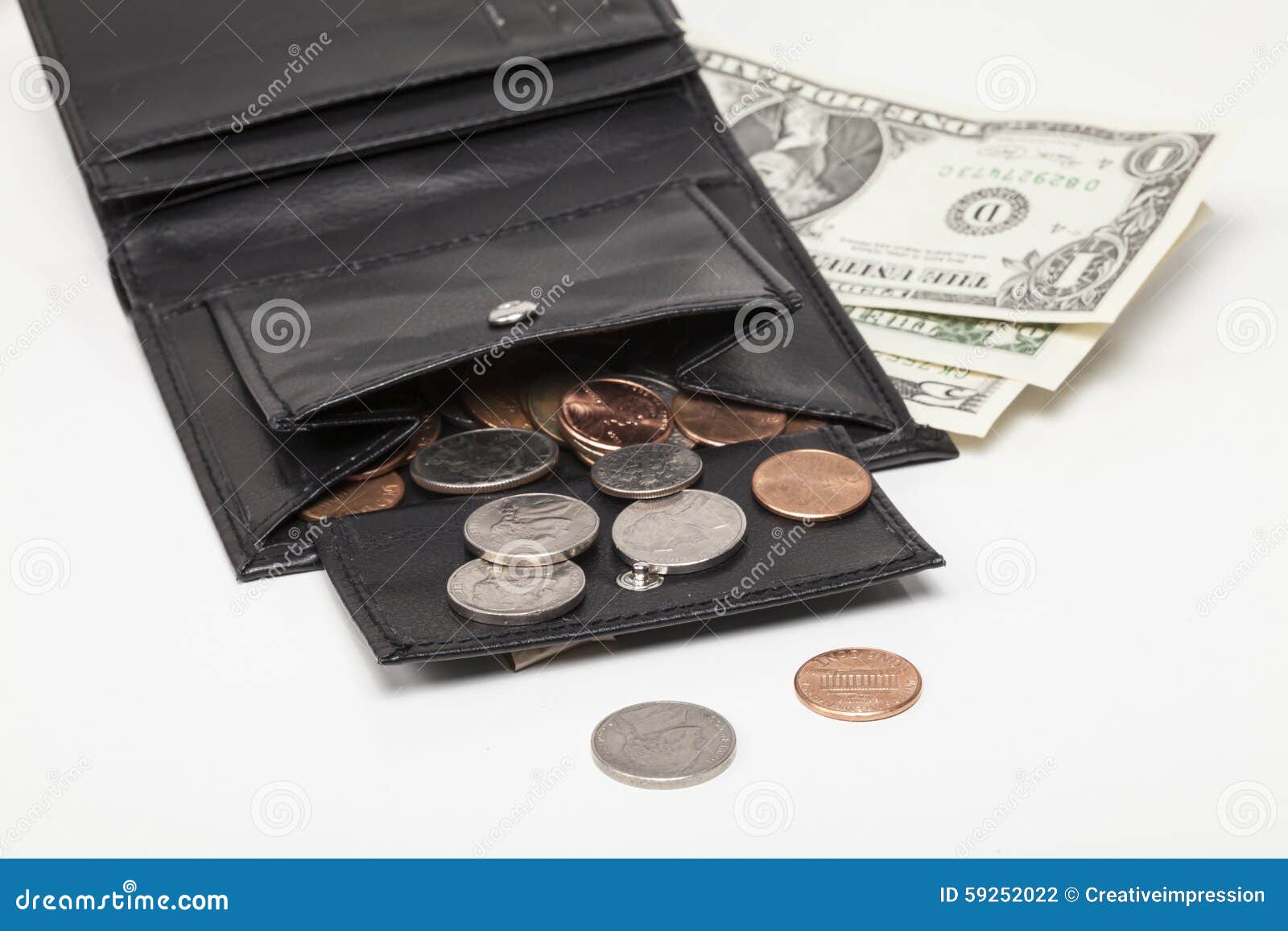 Purse with Dollars stock photo. Image of finances, cash - 59252022