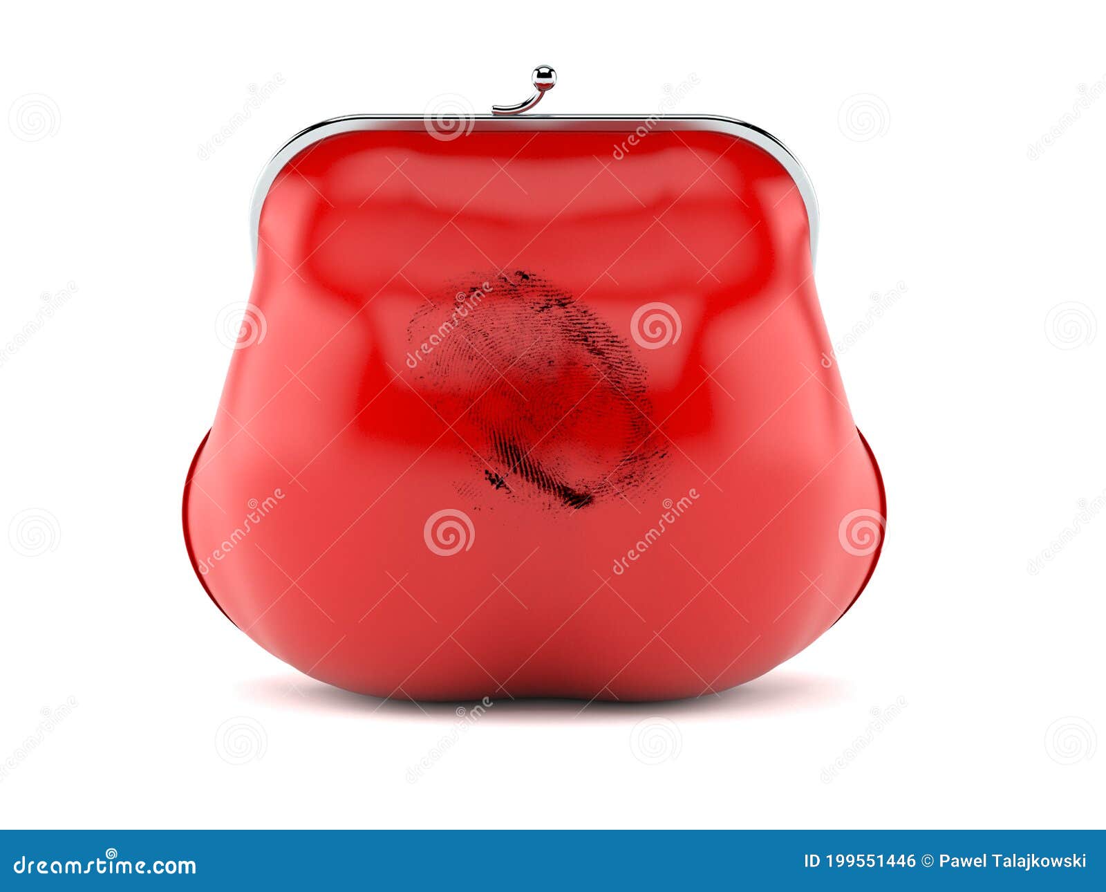 Purse with fingerprint stock illustration. Illustration of unique ...