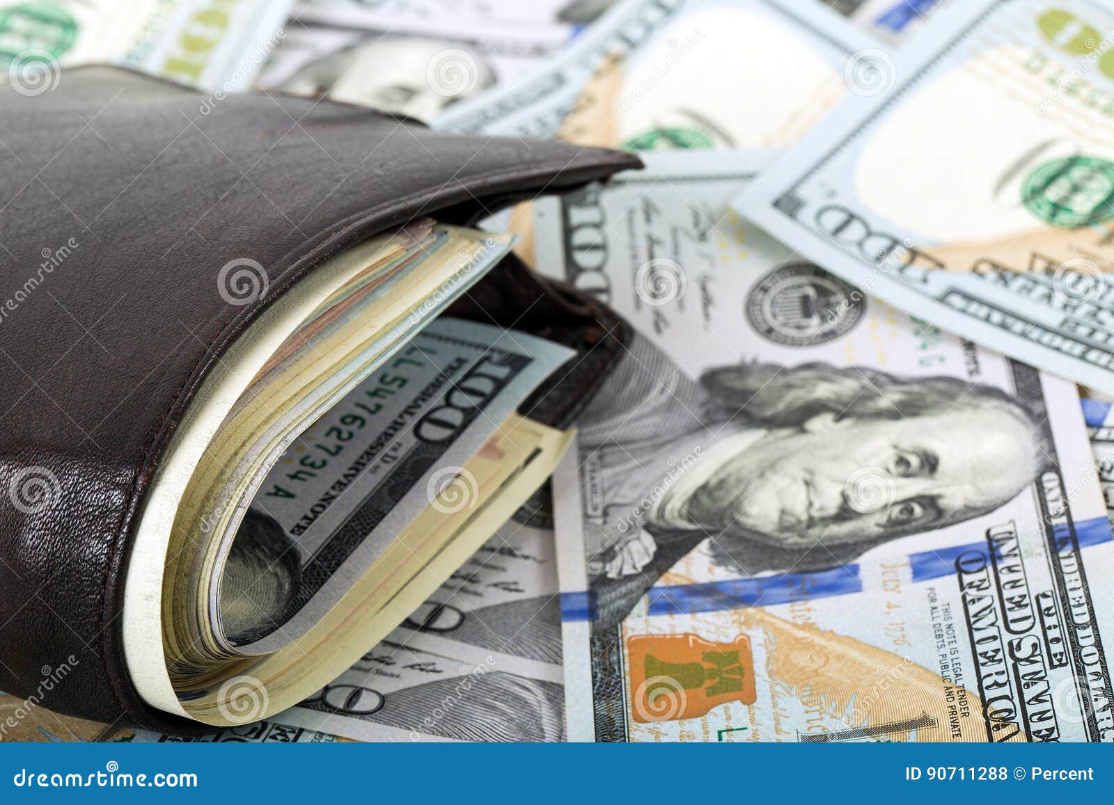 Purse full of money stock photo. Image of paying, close - 90711288