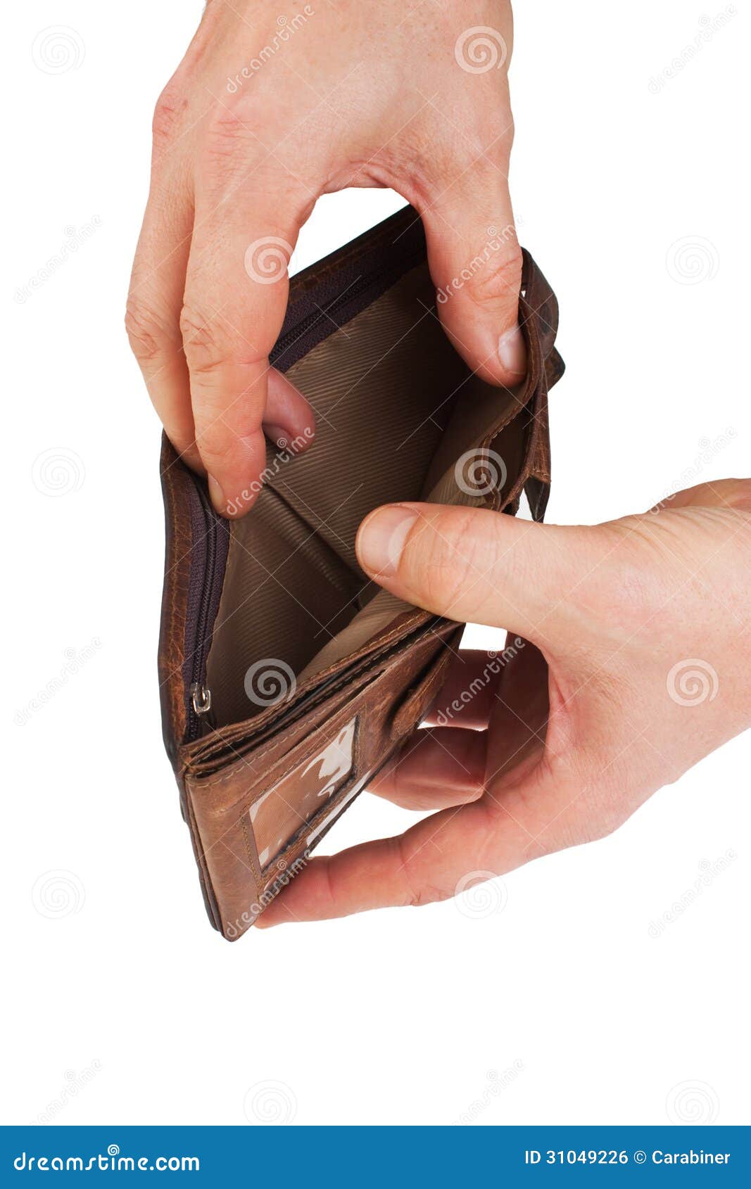 Purse in hand stock photo. Image of open, pouch, poverty - 31049226