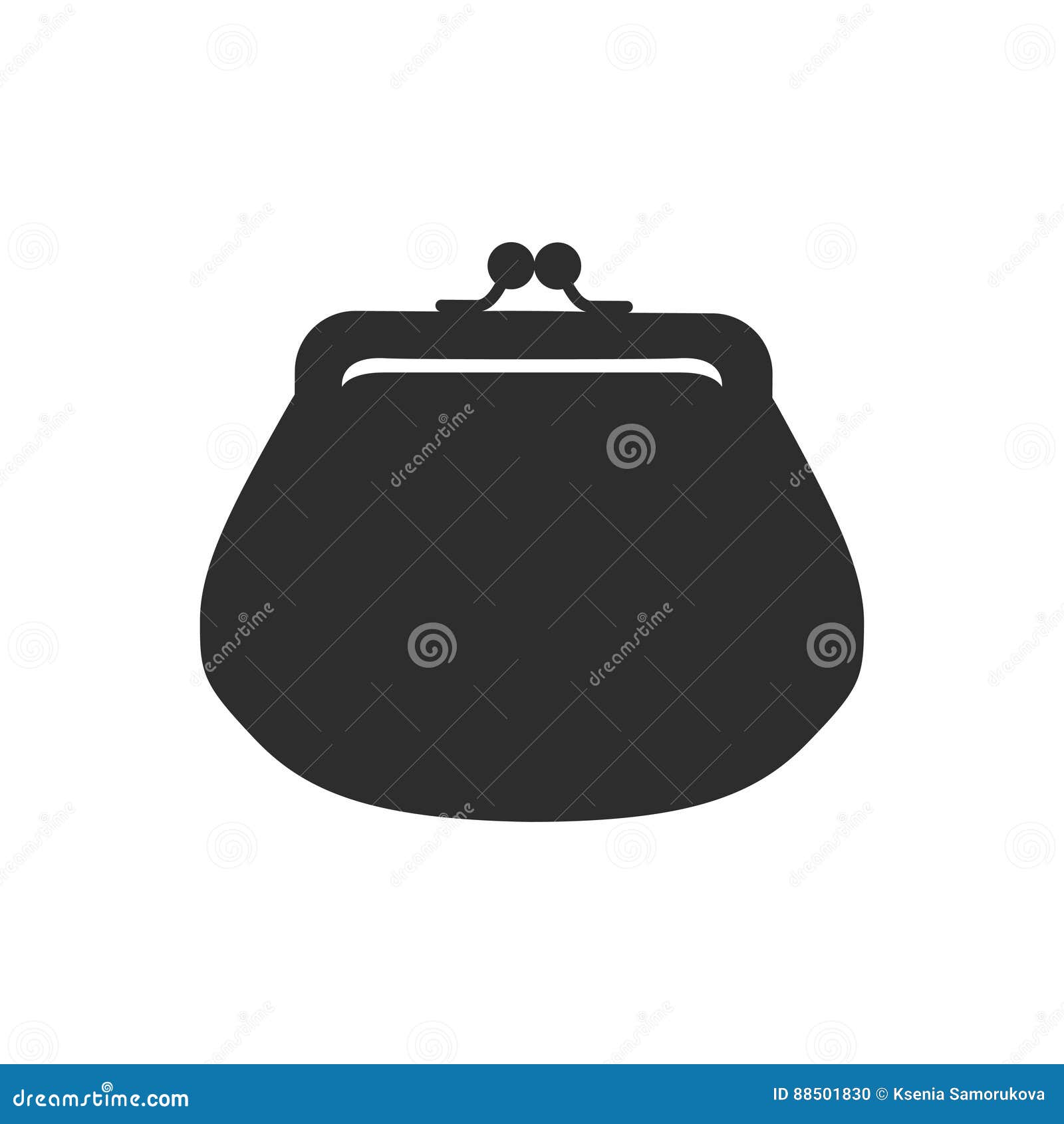 Purse handbag vector icon. stock vector. Illustration of stylish - 88501830