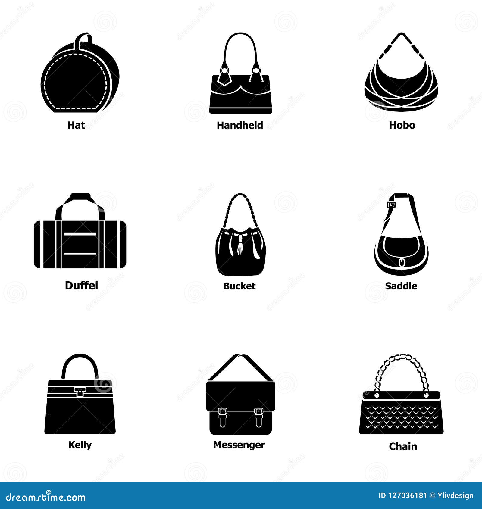 Purse Icons Set, Simple Style Stock Vector - Illustration of case ...