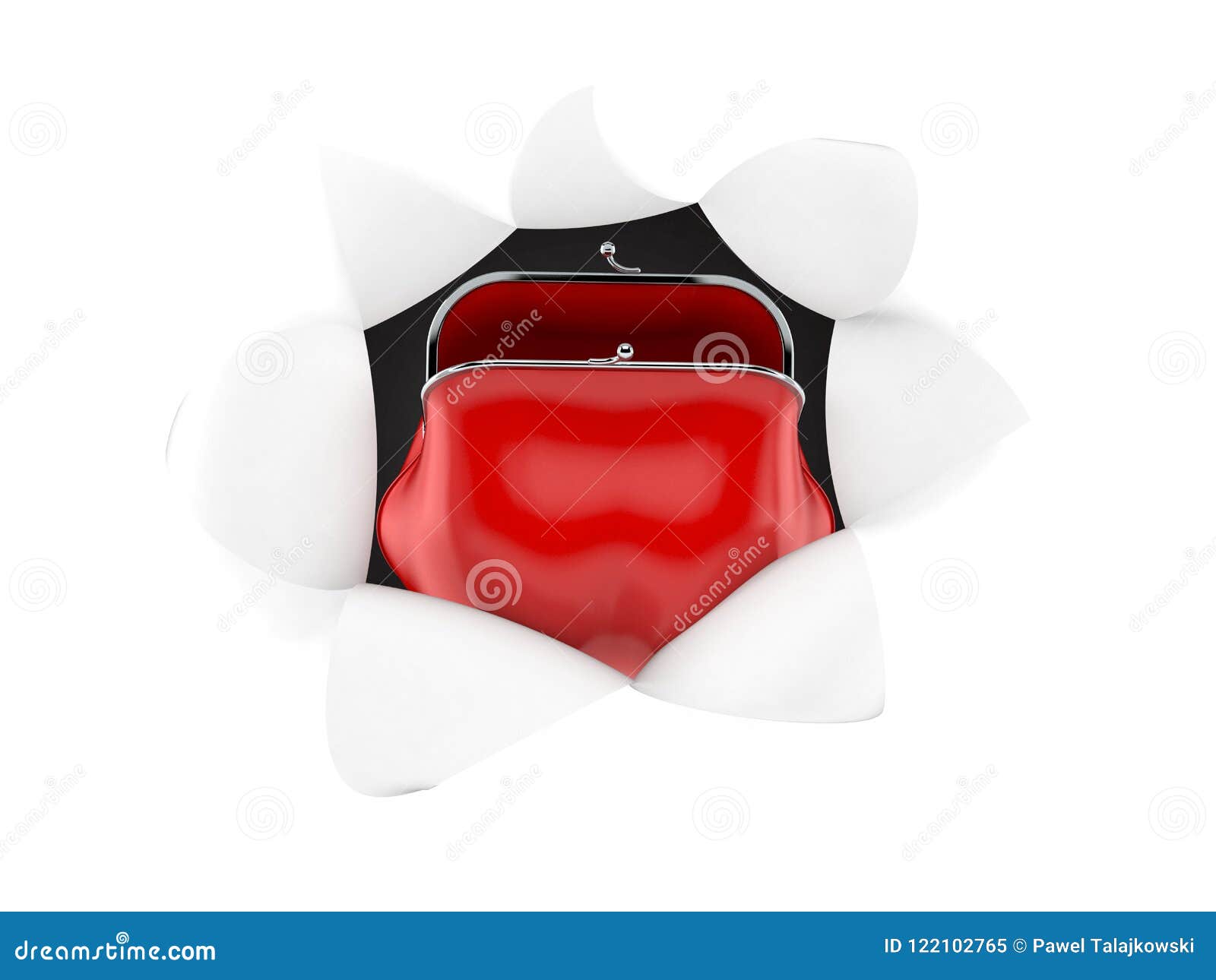 Purse Inside Hole from Torn Paper Stock Illustration - Illustration of ...