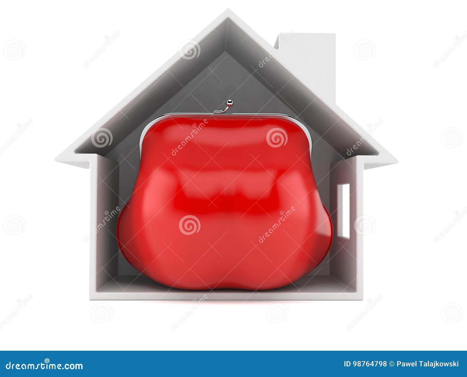 Purse Inside House Cross-section Stock Illustration - Illustration of ...
