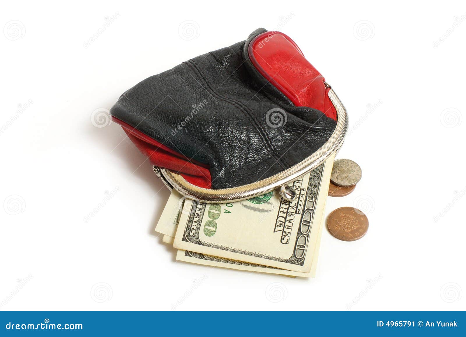 Purse and money stock image. Image of finances, coin, currency - 4965791