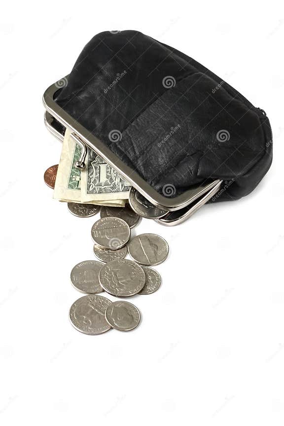 Purse with Money stock photo. Image of dollar, quarter - 5762696
