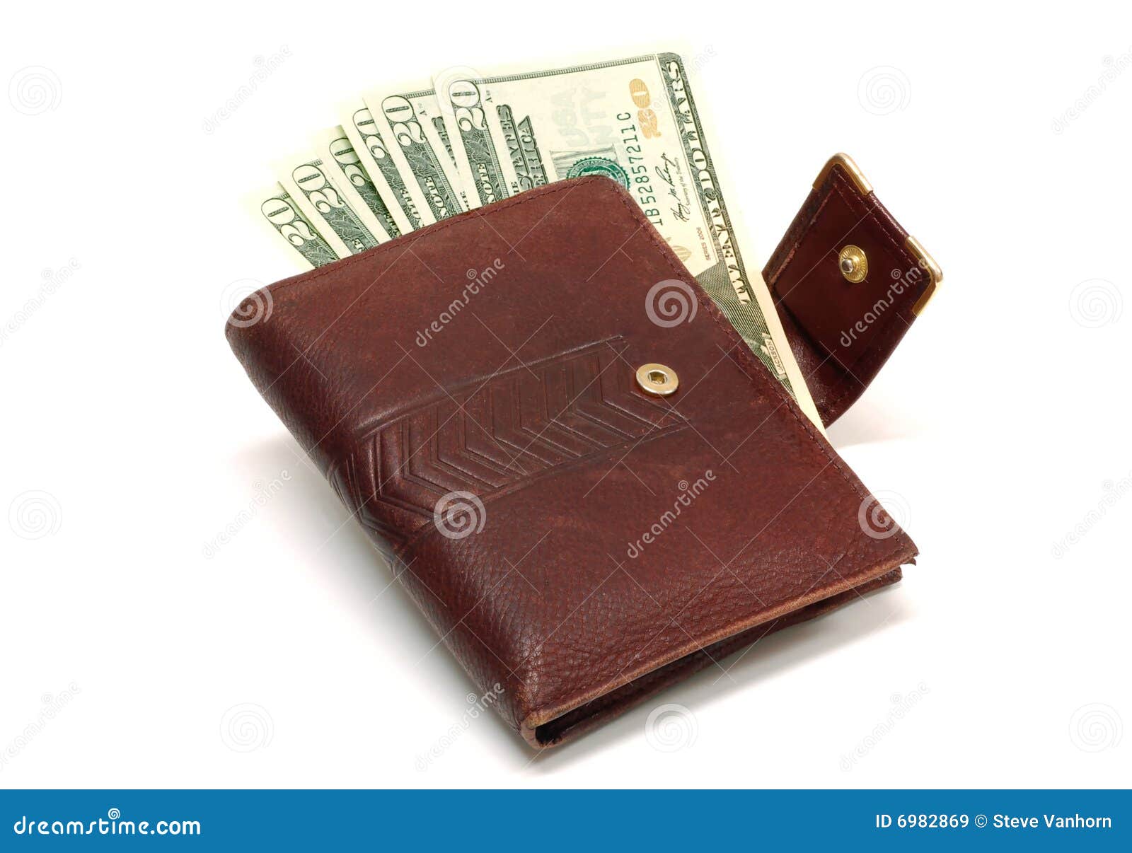 Purse and Money stock image. Image of banking, gain, green - 6982869
