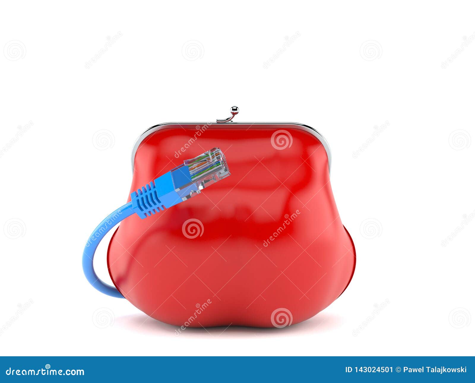 Purse with network cable stock illustration. Illustration of money ...