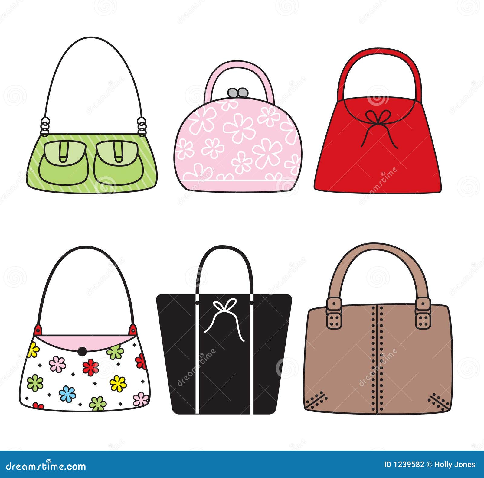 Purses stock vector. Illustration of accessories, leather - 1239582