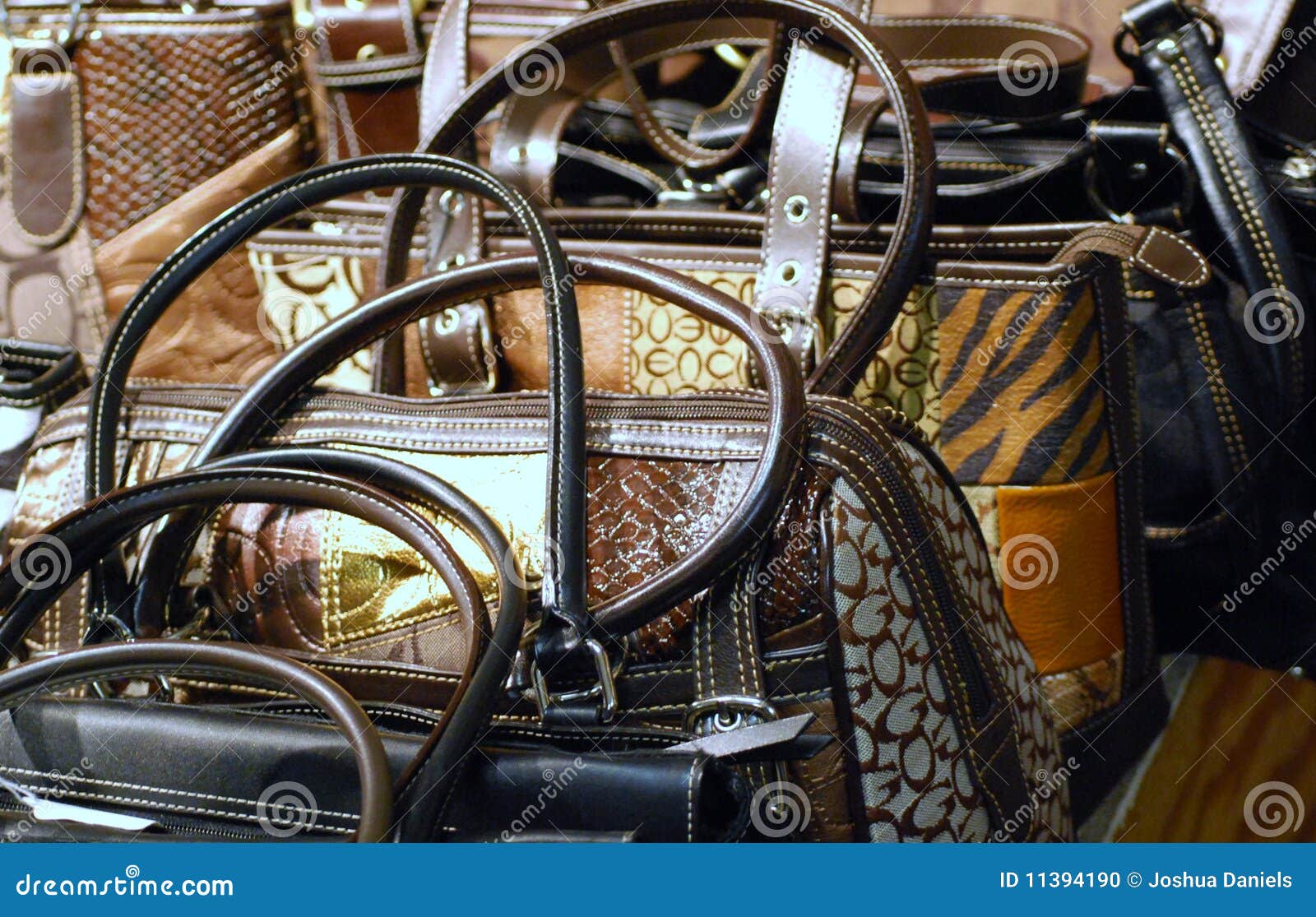Purses and Handbags on Display Stock Photo - Image of accessory, brown ...