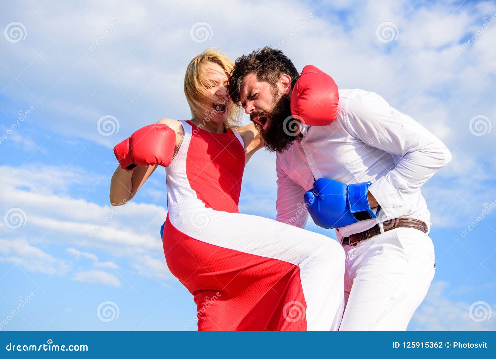 Attack Is Best Defence Couple In Love Fighting Defend Your Opinion In