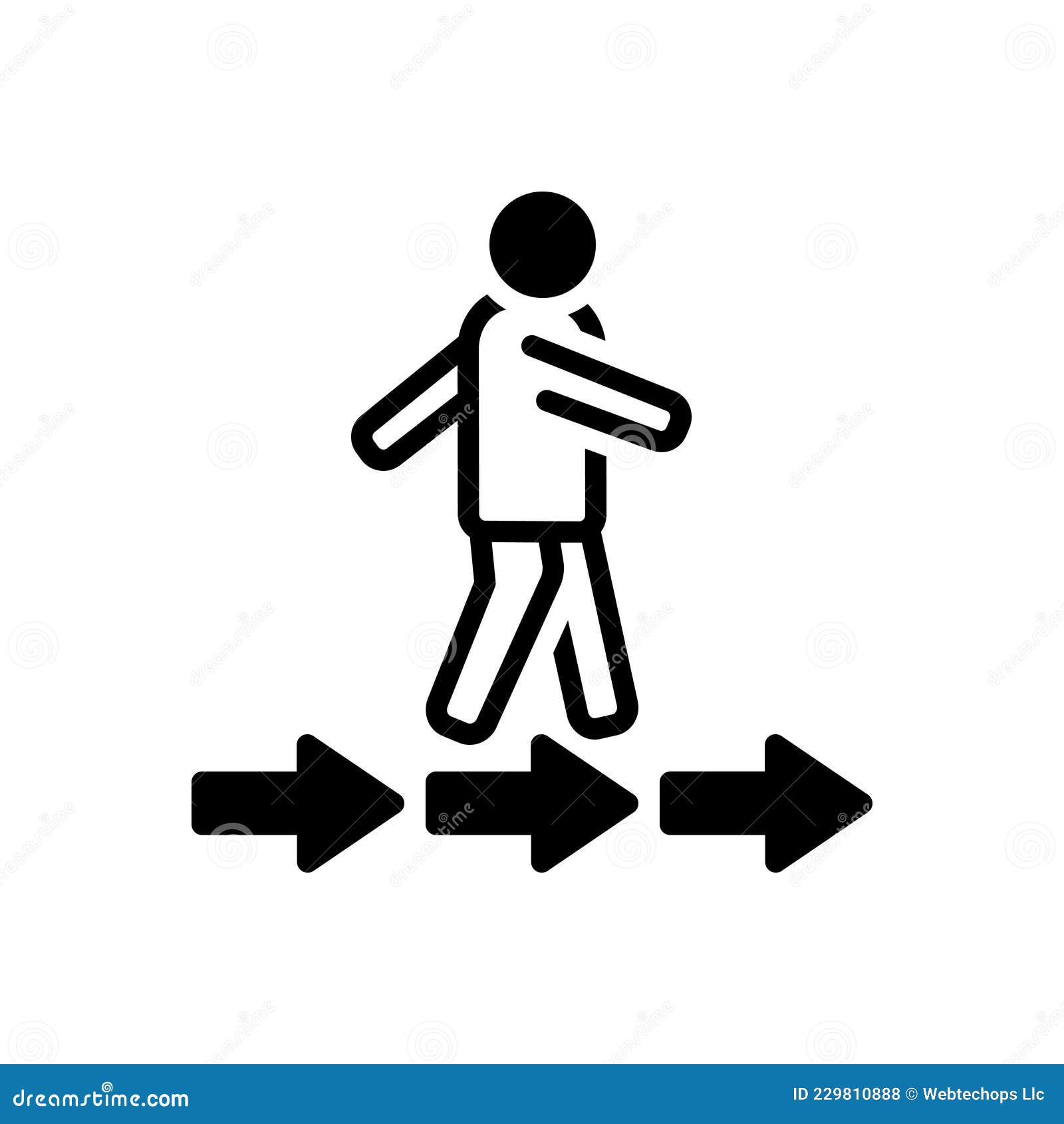 Black Solid Icon for Pursue, Move and after Stock Vector - Illustration ...