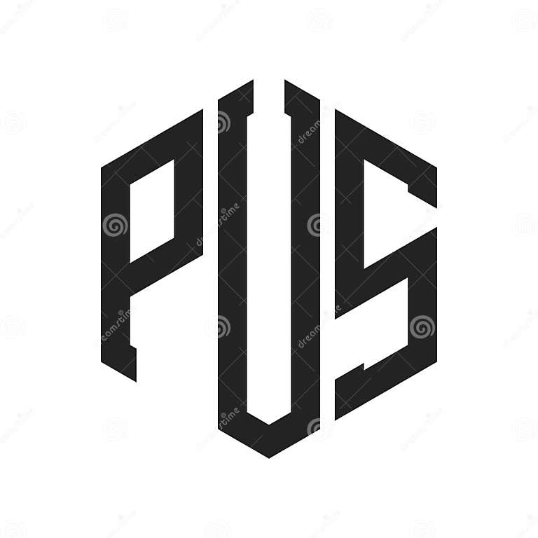 PUS Logo Design. Initial Letter PUS Monogram Logo Using Hexagon Shape ...