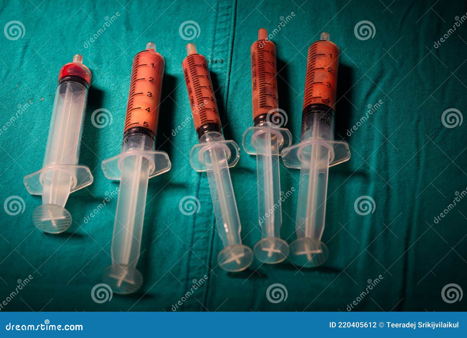 Pus in Syringes on the Green Table Stock Photo - Image of intracranial ...