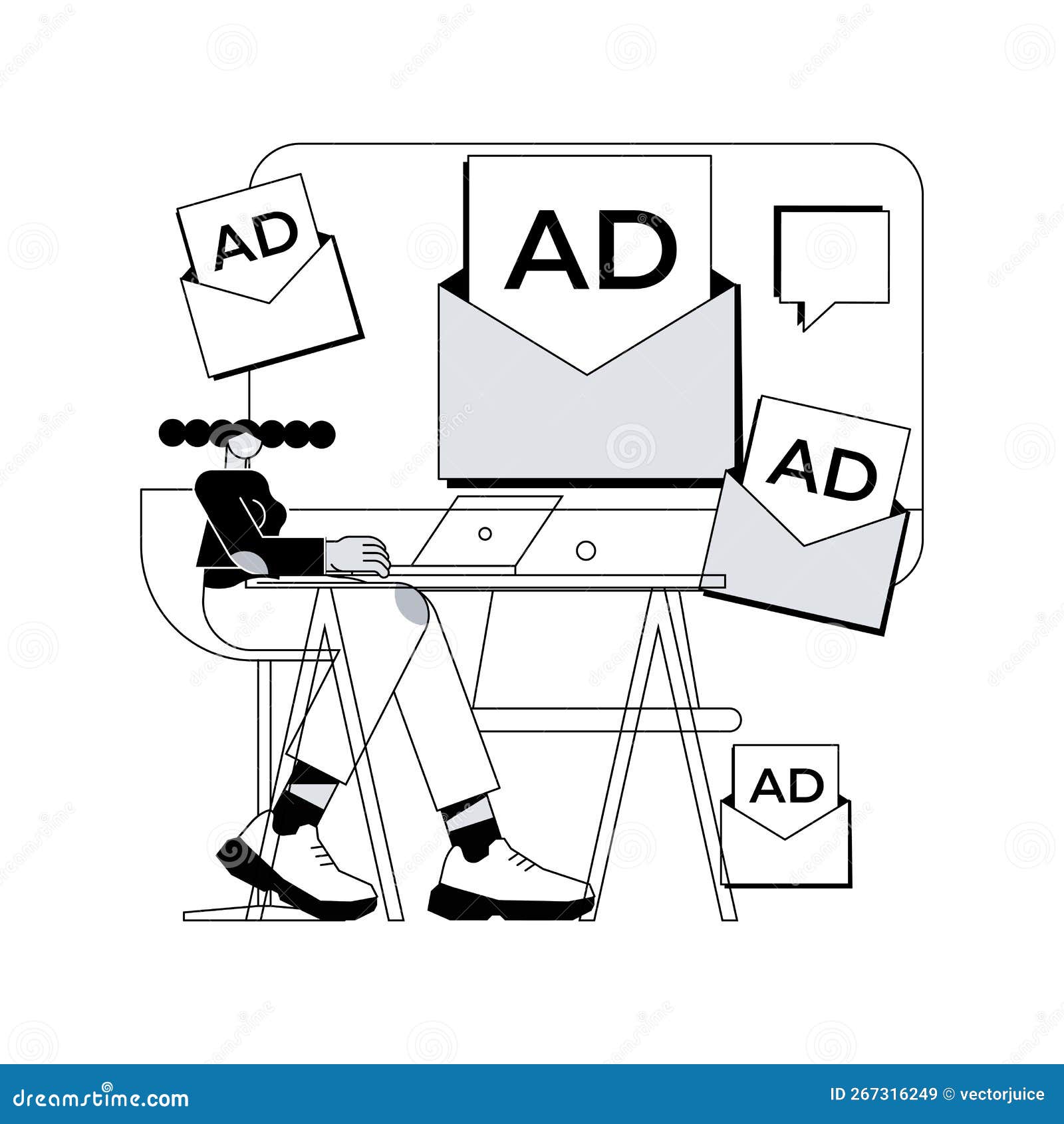 Push Advertising Abstract Concept Vector Illustration Stock Vector ...