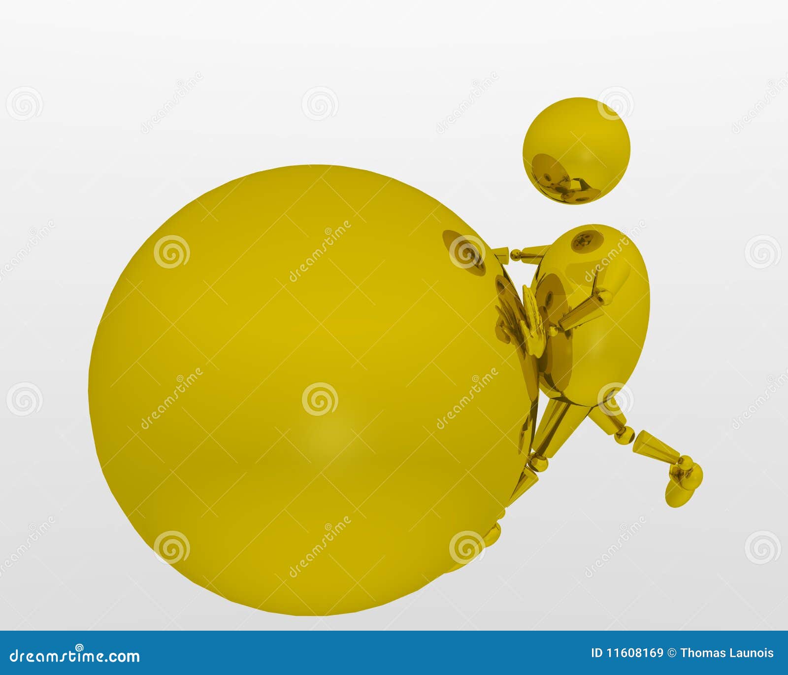 Push a ball stock illustration. Illustration of success - 11608169