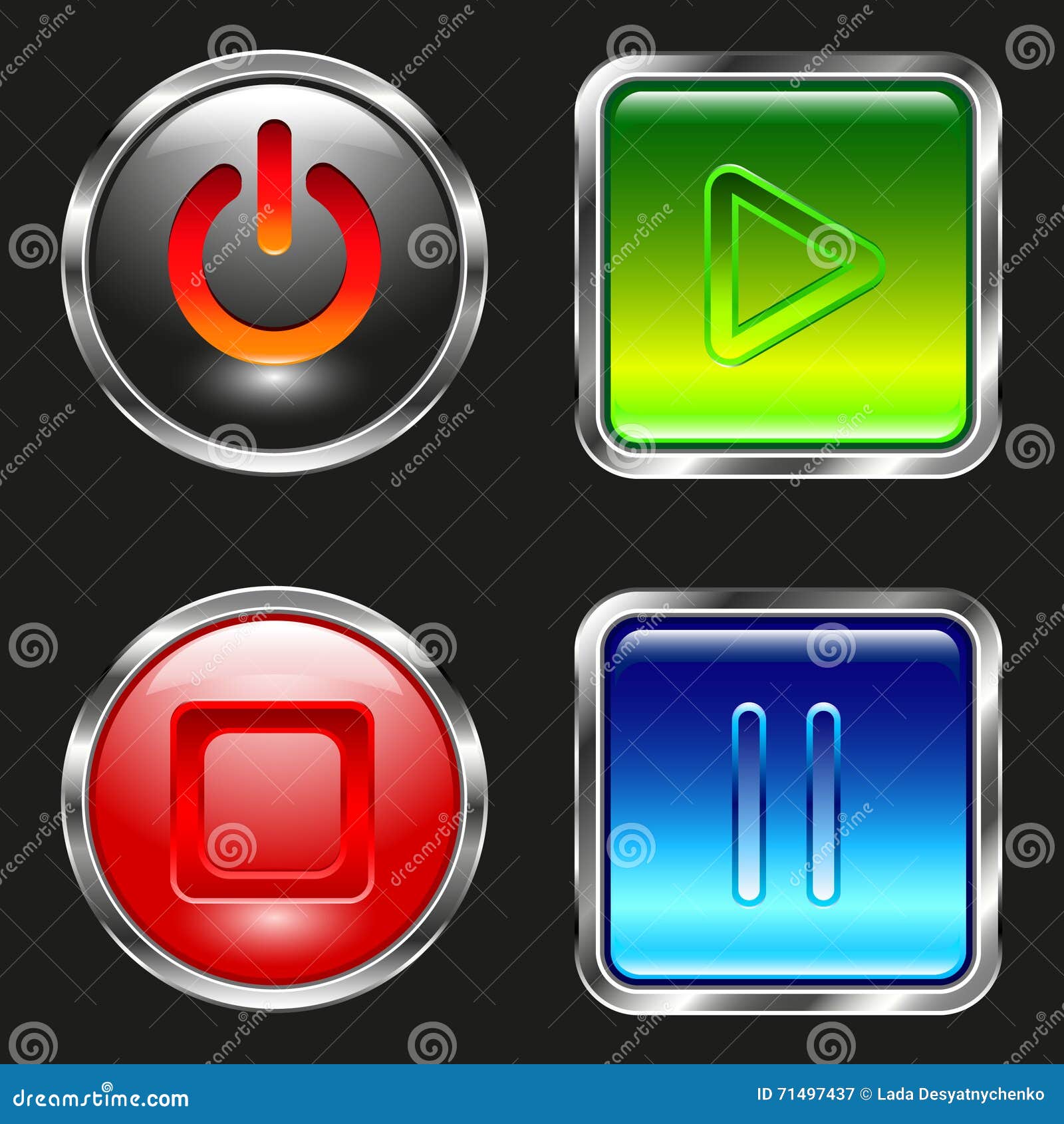 Push_button illustration de vecteur. Illustration du coloré - 71497437