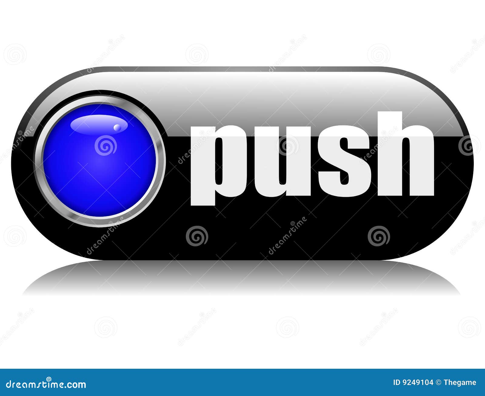 Push the button stock vector. Illustration of circle, dimensional - 9249104