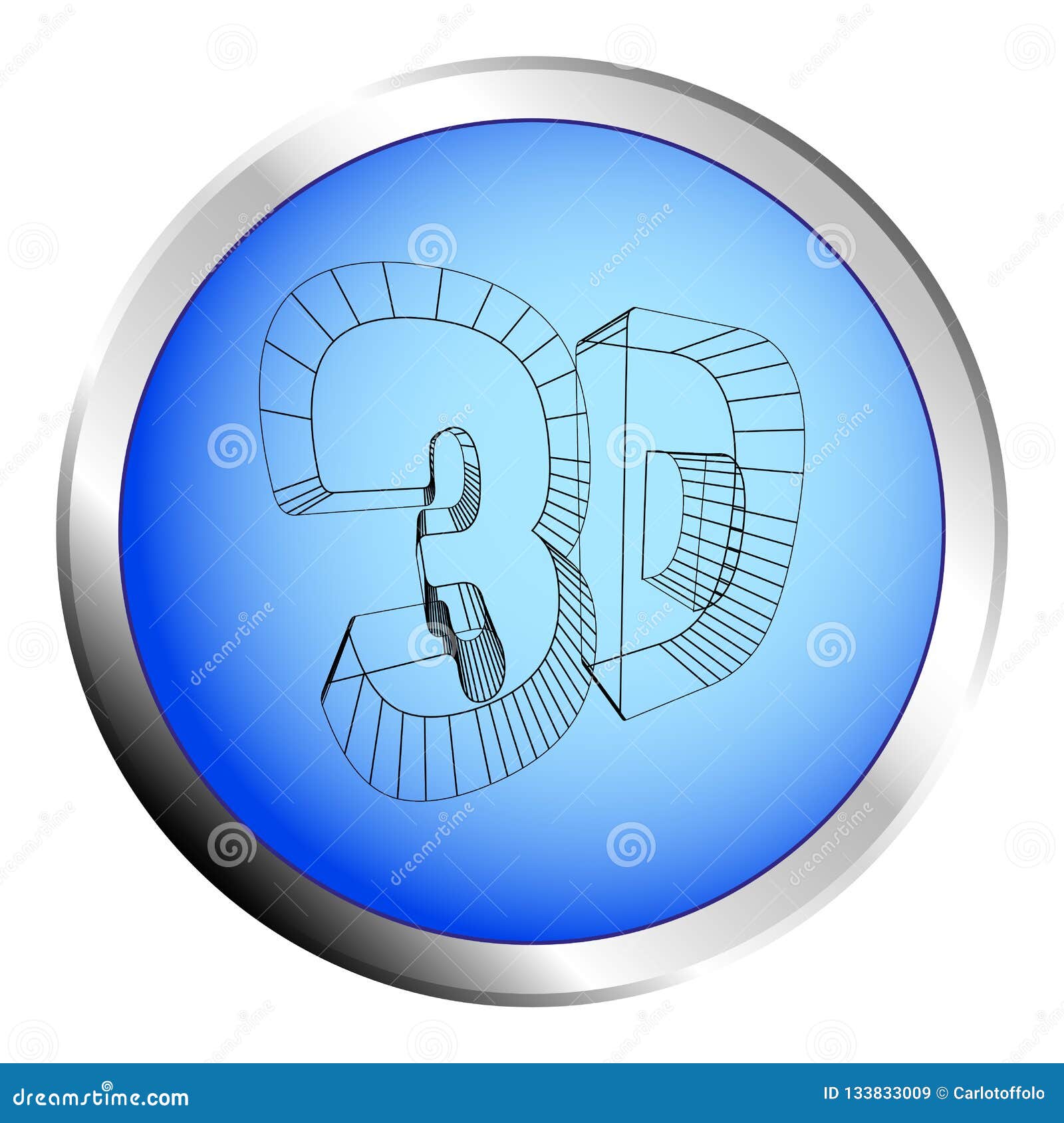 3D Blue Circle Push Button - Vector Stock Vector - Illustration of ...