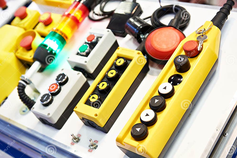 Push Button Control Panels for Electrical Stock Photo - Image of garage ...
