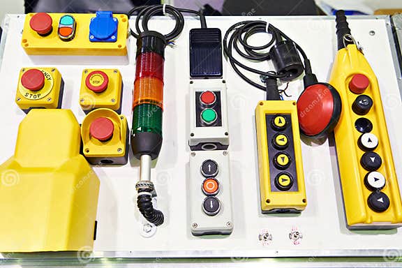 Push Button Control Panels for Electrical Stock Photo - Image of ...