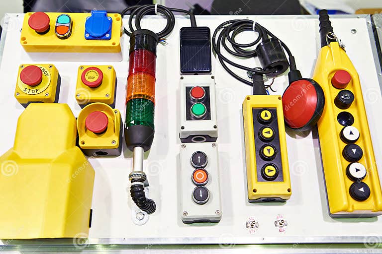 Push Button Control Panels for Electrical Stock Photo - Image of ...