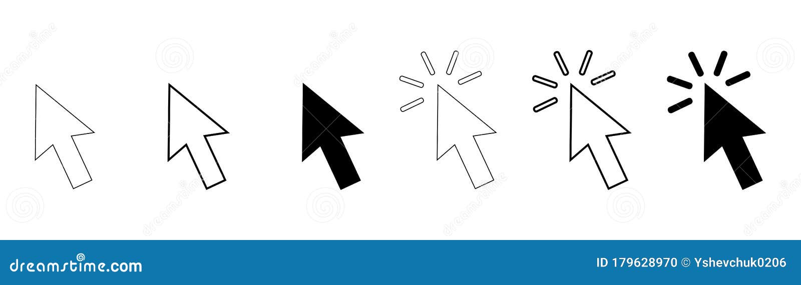 Push Button. Cursor of Computer Mouse. Vector Illustration Stock Vector ...