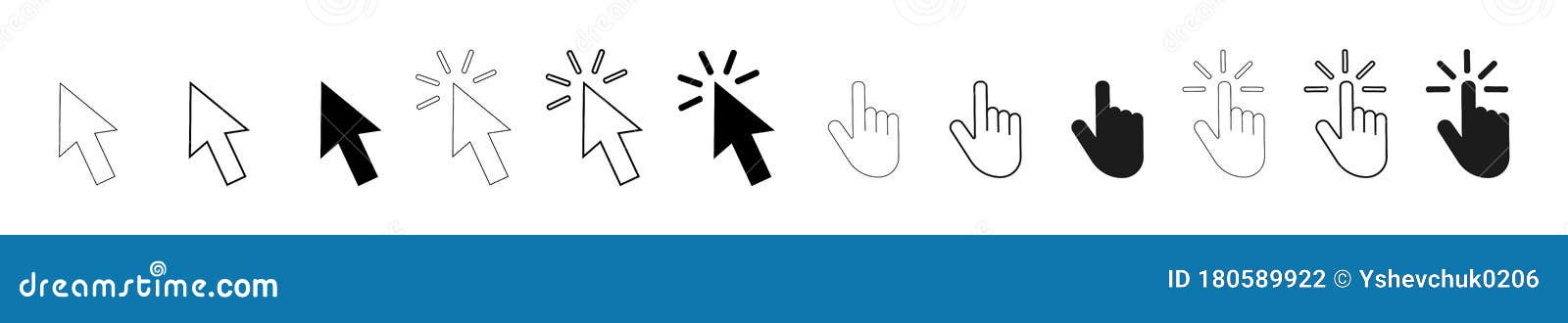 Push Button. Cursor of Computer Mouse. Vector Illustration Stock Vector ...