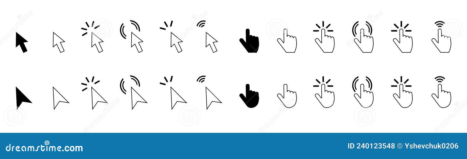 Push Button. Cursor of Computer Mouse. Vector Illustration Stock Vector ...