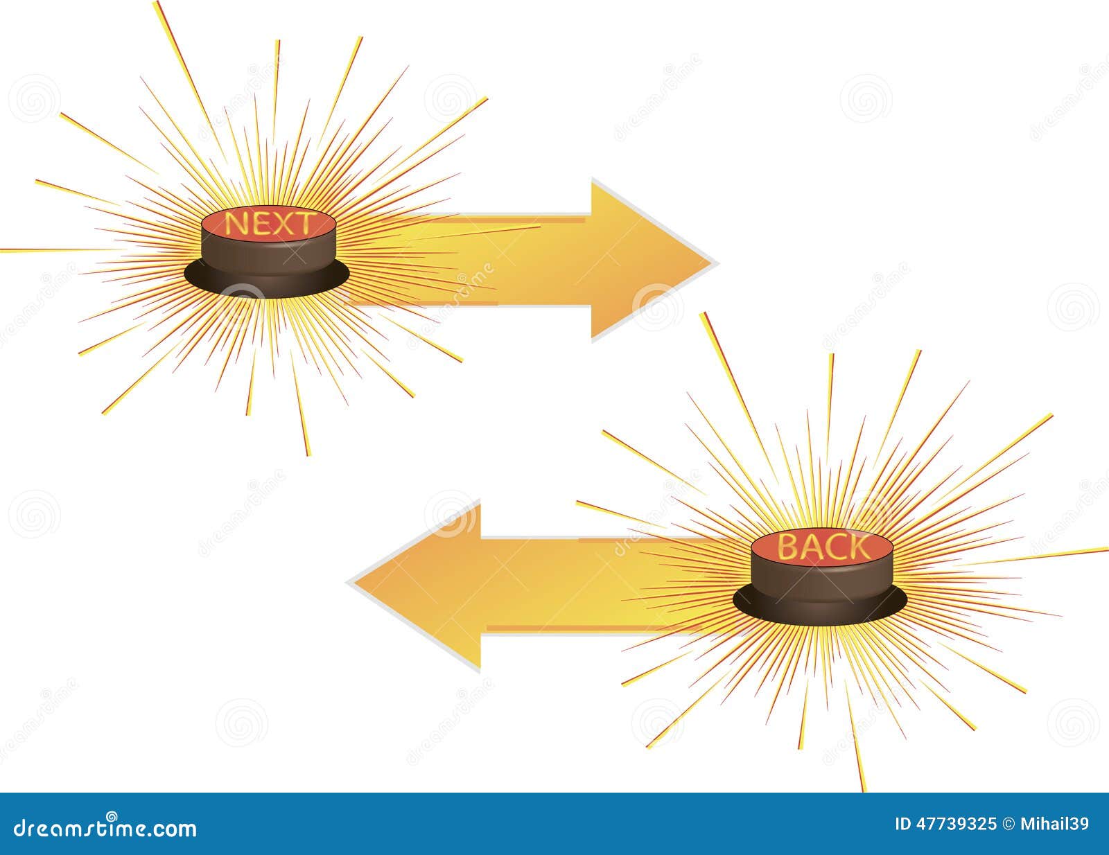 Push Button, 3d Red Icon, Vector. NEXT. BACK Stock Vector ...