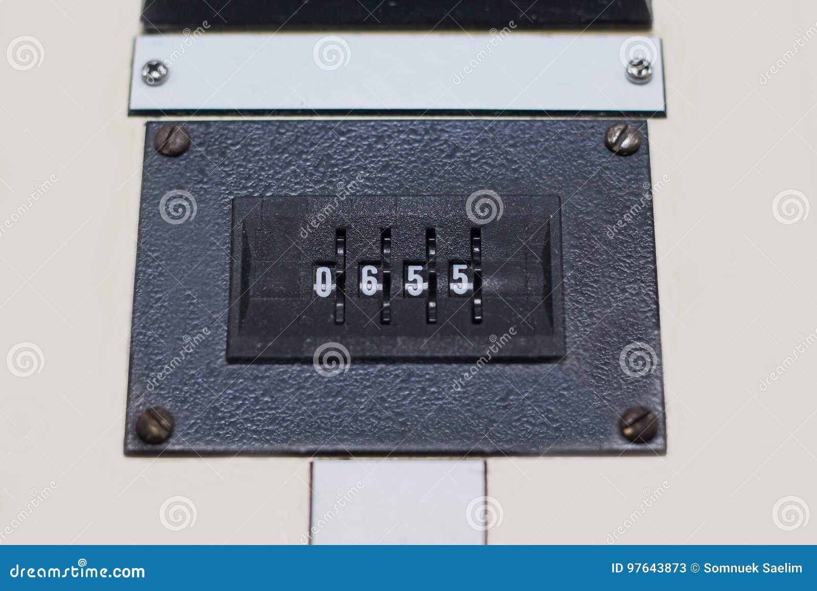 Push Button and Display on Control Panel with Electric Light Devices ...