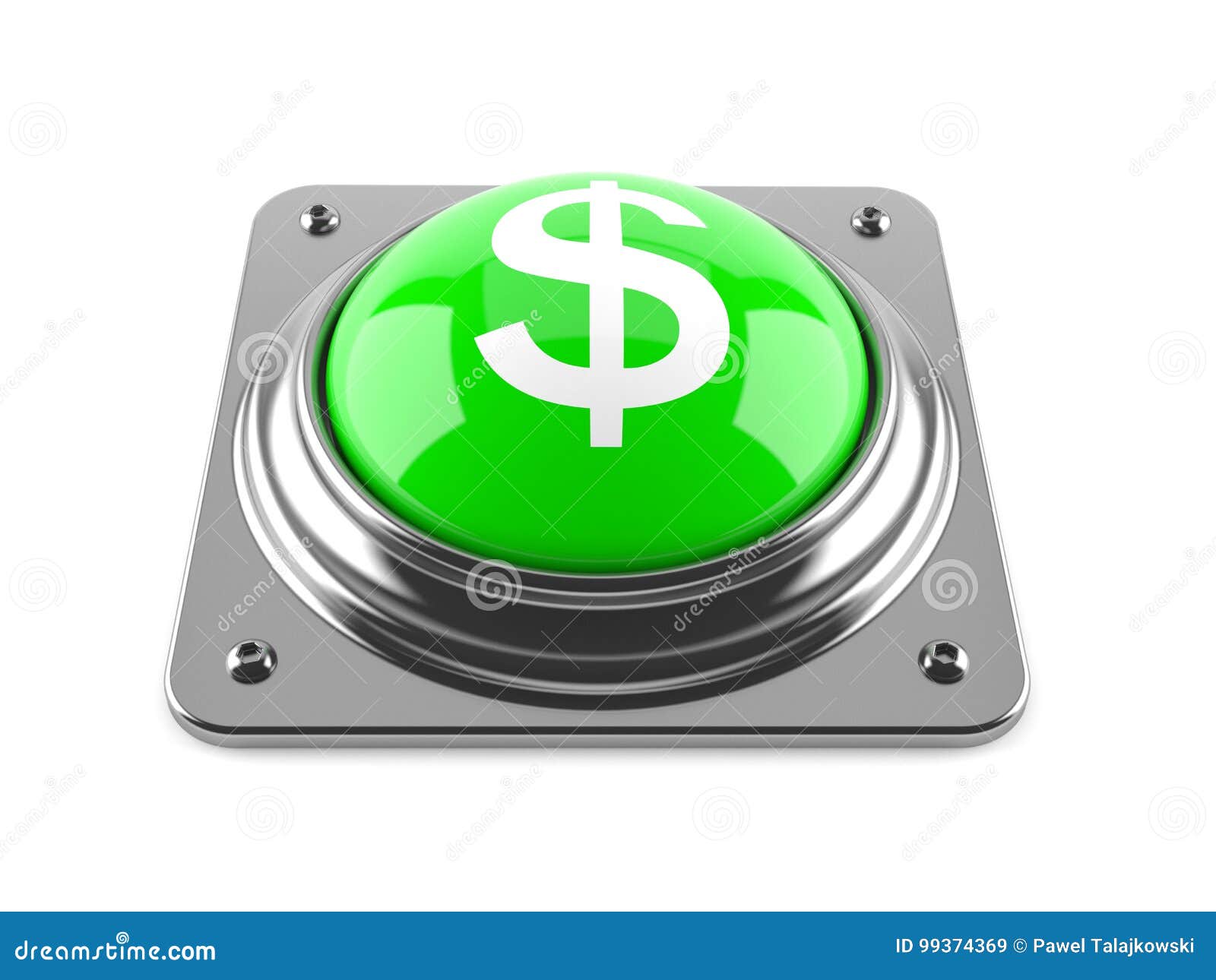 Push Button with Dollar Symbol Stock Illustration - Illustration of ...
