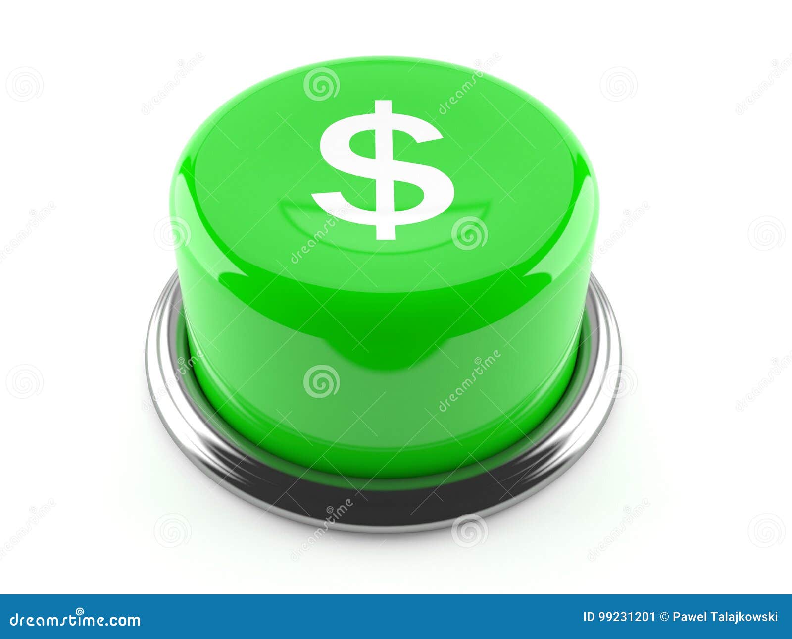 Push Button with Dollar Symbol Stock Illustration - Illustration of ...