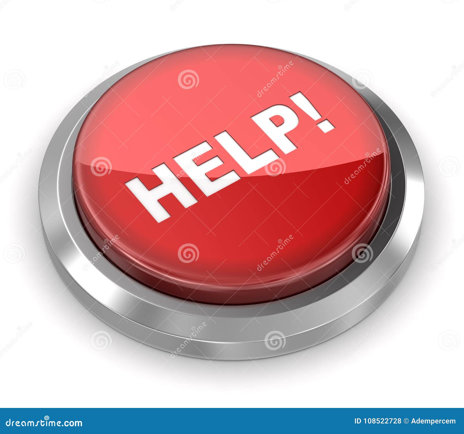Push Button - Help stock illustration. Illustration of closeup - 108522728