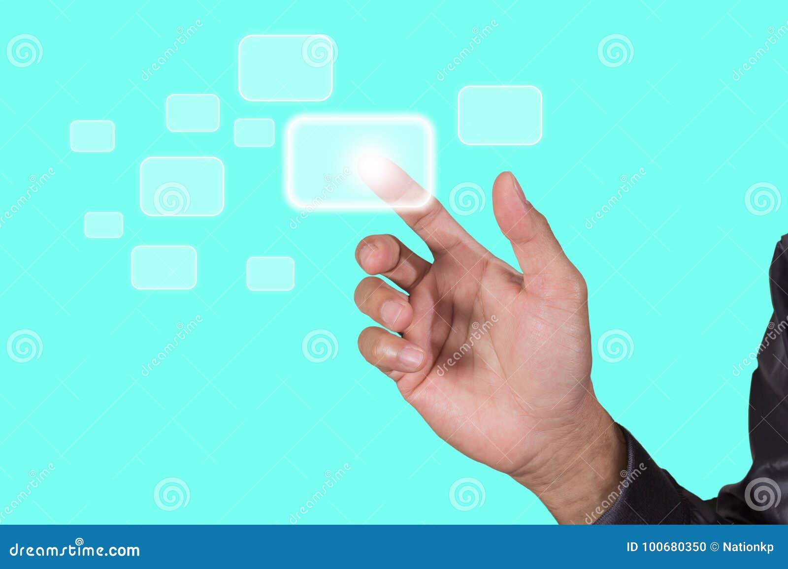 Push Button Icon by Finger Human Stock Photo - Image of button ...