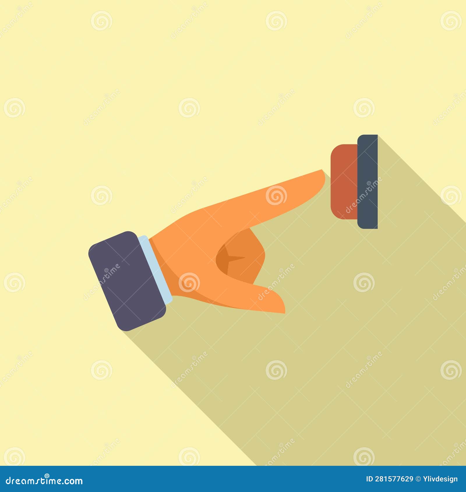 Push Button Icon Flat Vector. Business Person Stock Vector ...