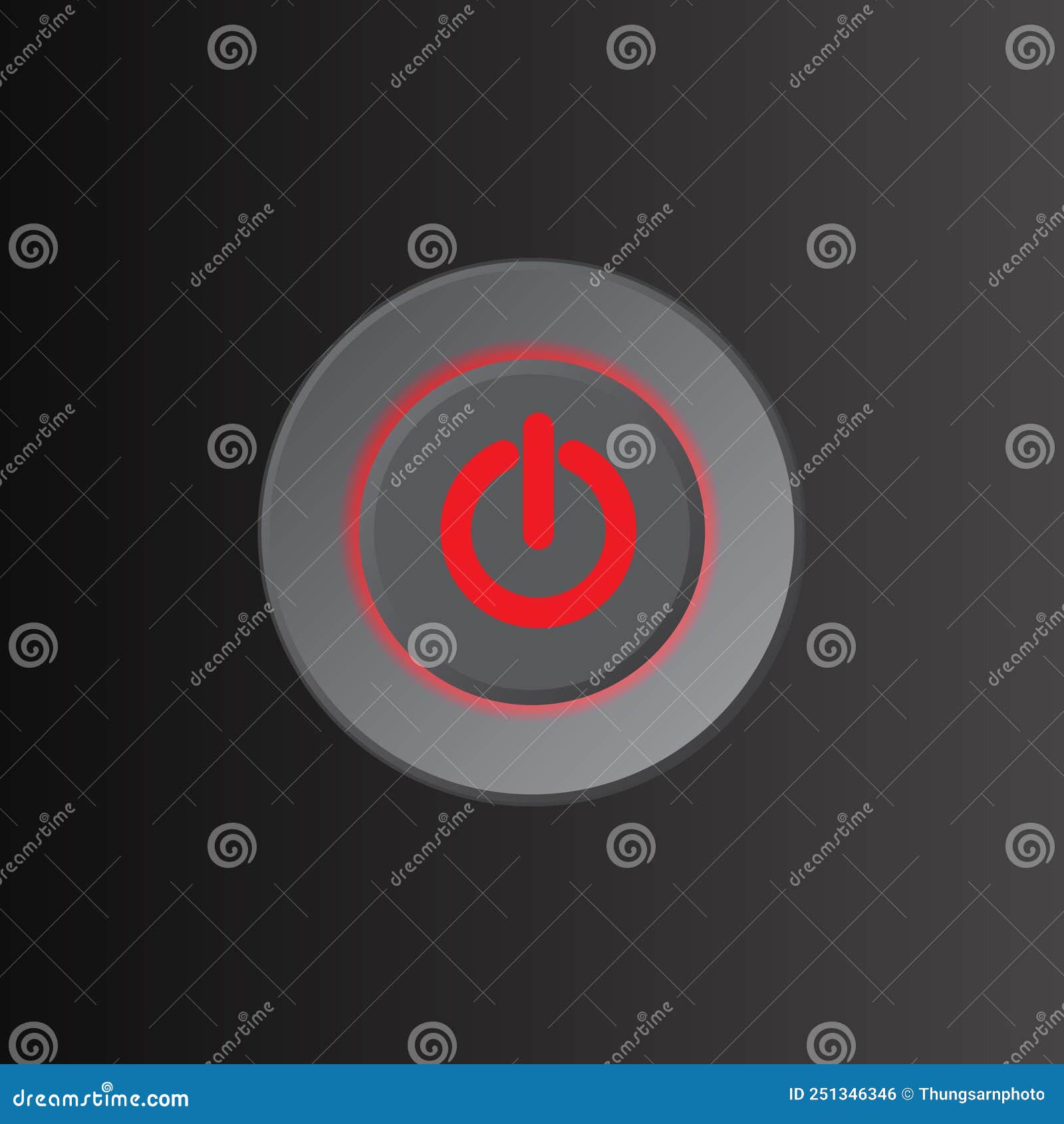 Push Button with Illuminated Light Stock Vector - Illustration of ...