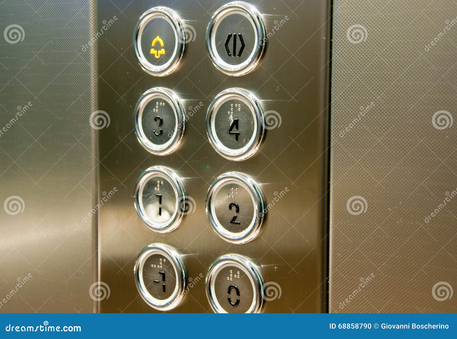 Push Button Inside the Lift Stock Photo - Image of brushed, entrance ...