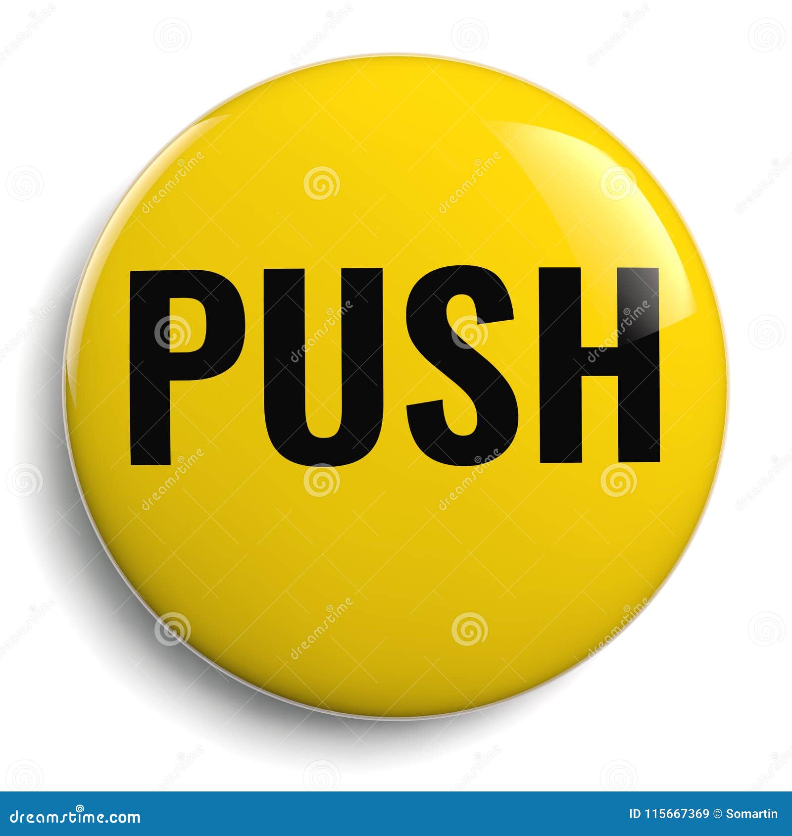 Push Button Round 3D Icon stock illustration. Illustration of icon ...